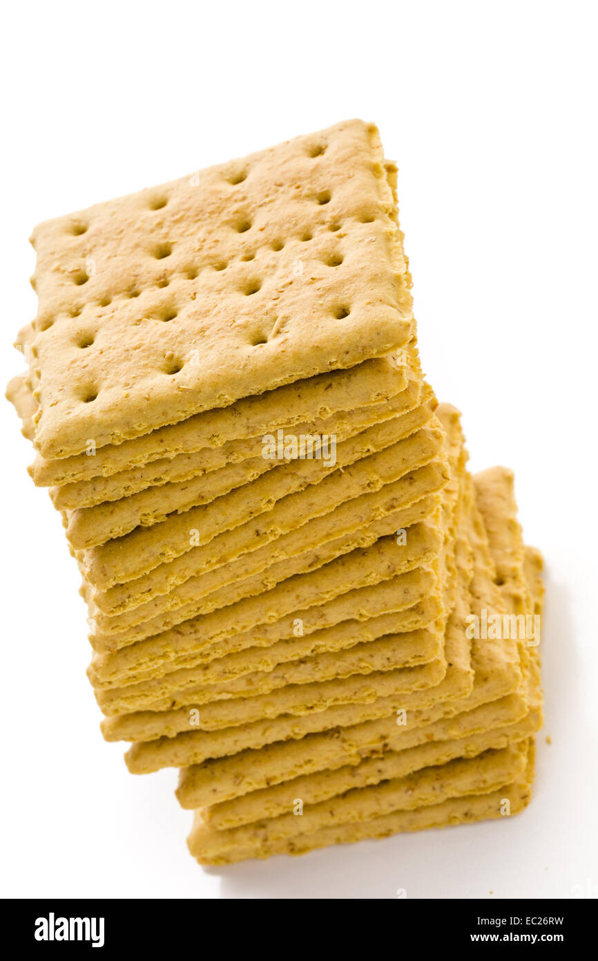 Stack of graham crackers on a white background Stock Photo - Alamy