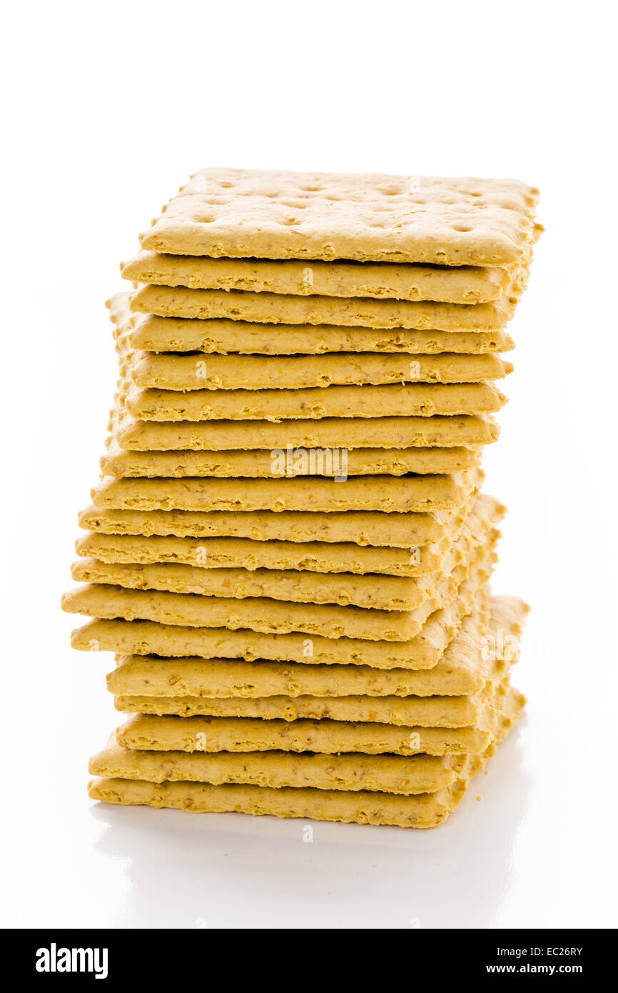 Stack of graham crackers on a white background Stock Photo - Alamy