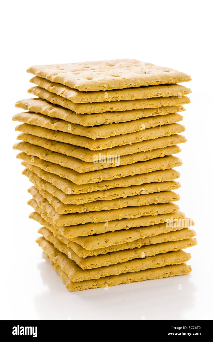 Stack of graham crackers on a white background Stock Photo - Alamy
