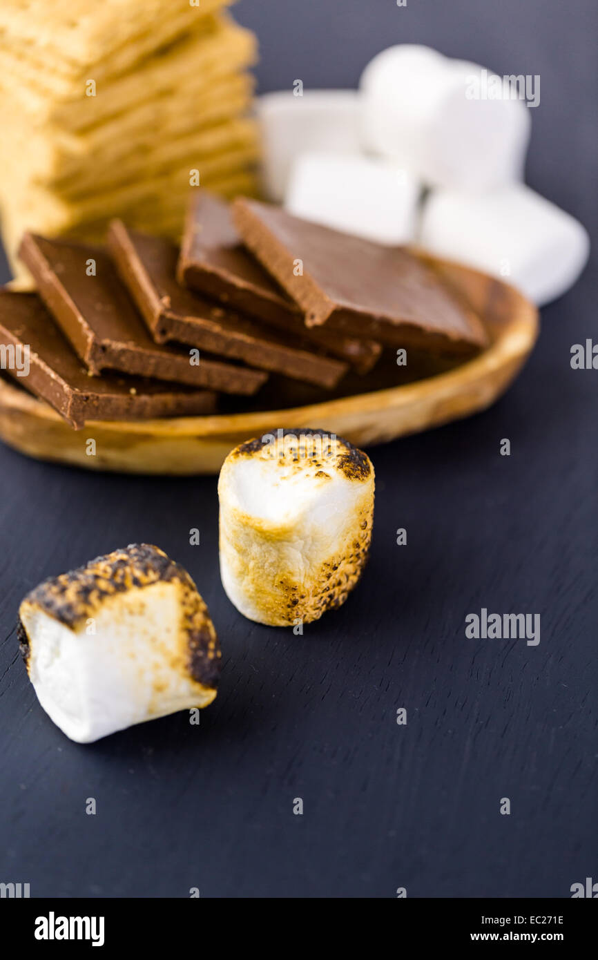 Freshly toasted smores with large white marshmallows Stock Photo - Alamy