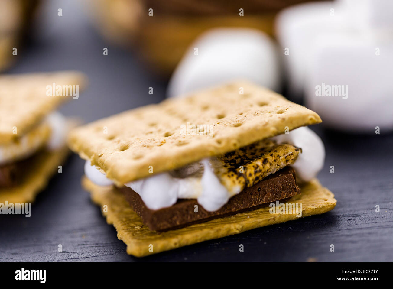 Freshly toasted smores with large white marshmallows Stock Photo - Alamy