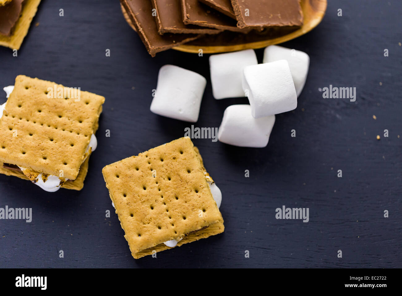 Freshly toasted smores with large white marshmallows Stock Photo - Alamy