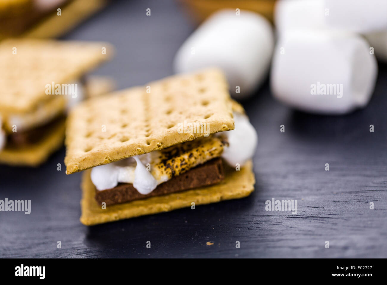 Freshly toasted smores with large white marshmallows Stock Photo - Alamy