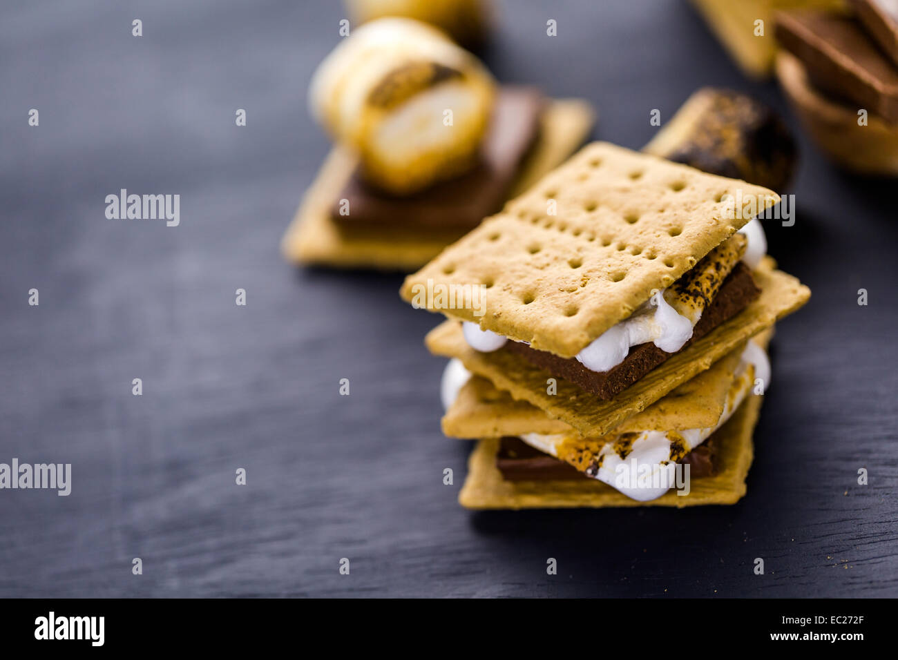 Freshly toasted smores with large white marshmallows Stock Photo - Alamy