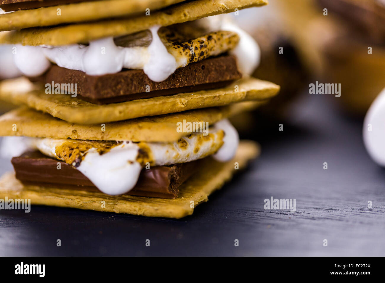 Freshly toasted smores with large white marshmallows Stock Photo - Alamy