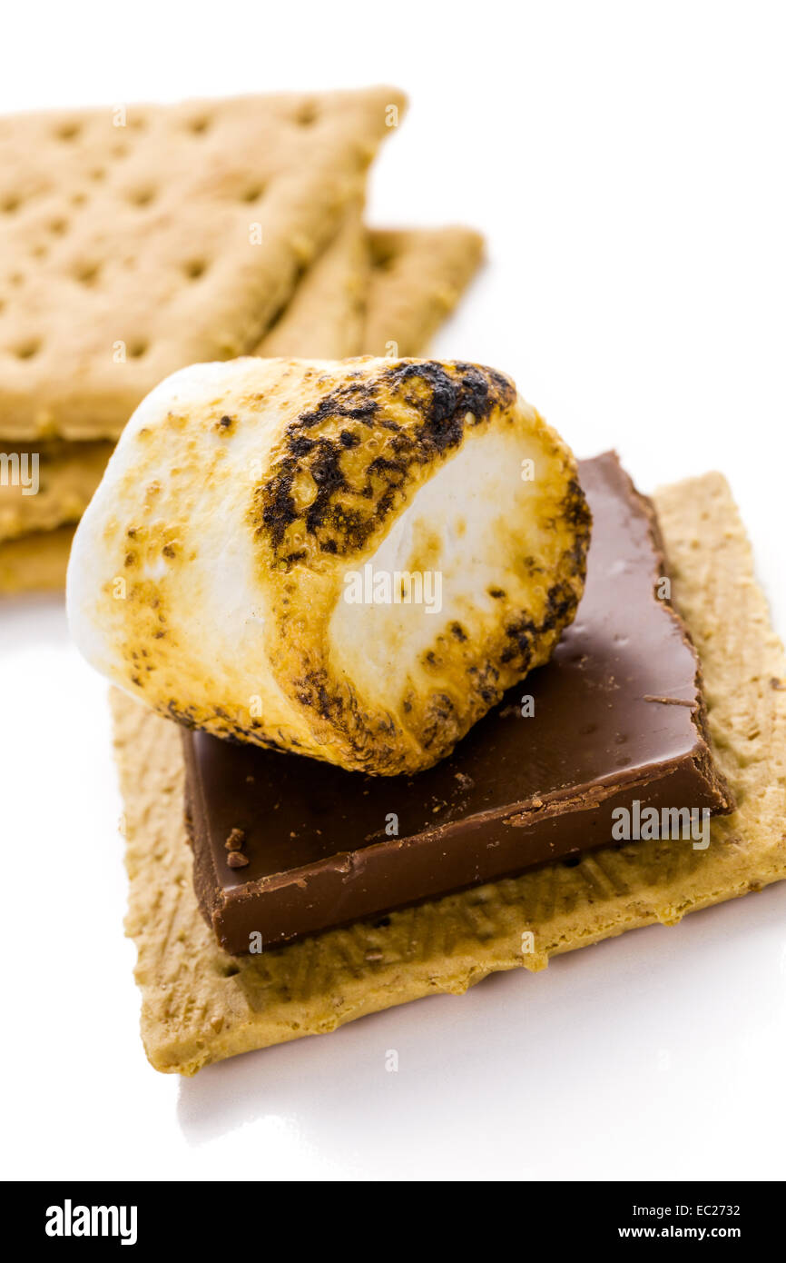 Freshly toasted smores with large white marshmallows Stock Photo - Alamy
