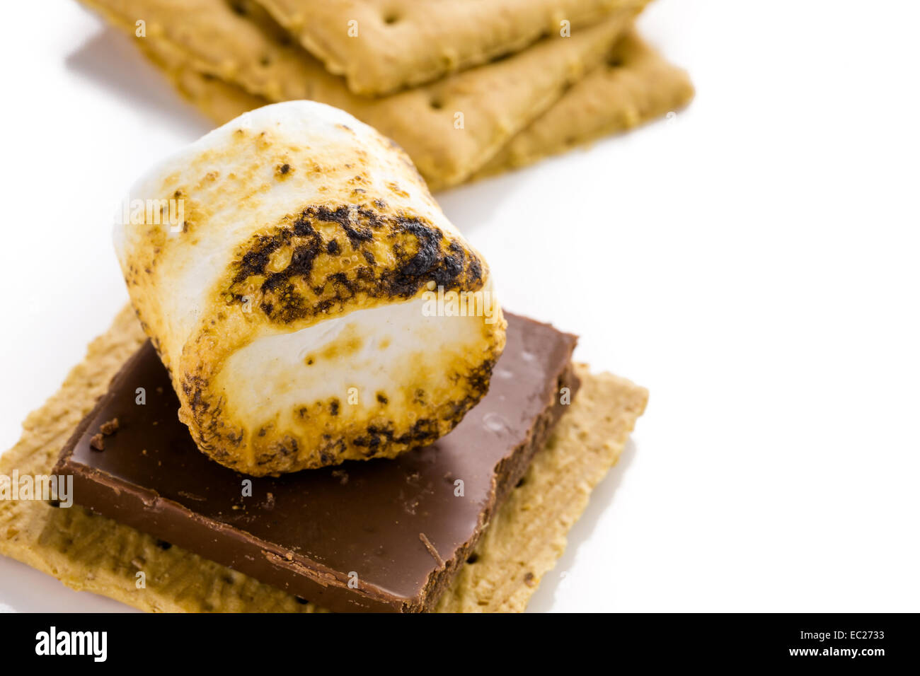 Freshly toasted smores with large white marshmallows Stock Photo - Alamy