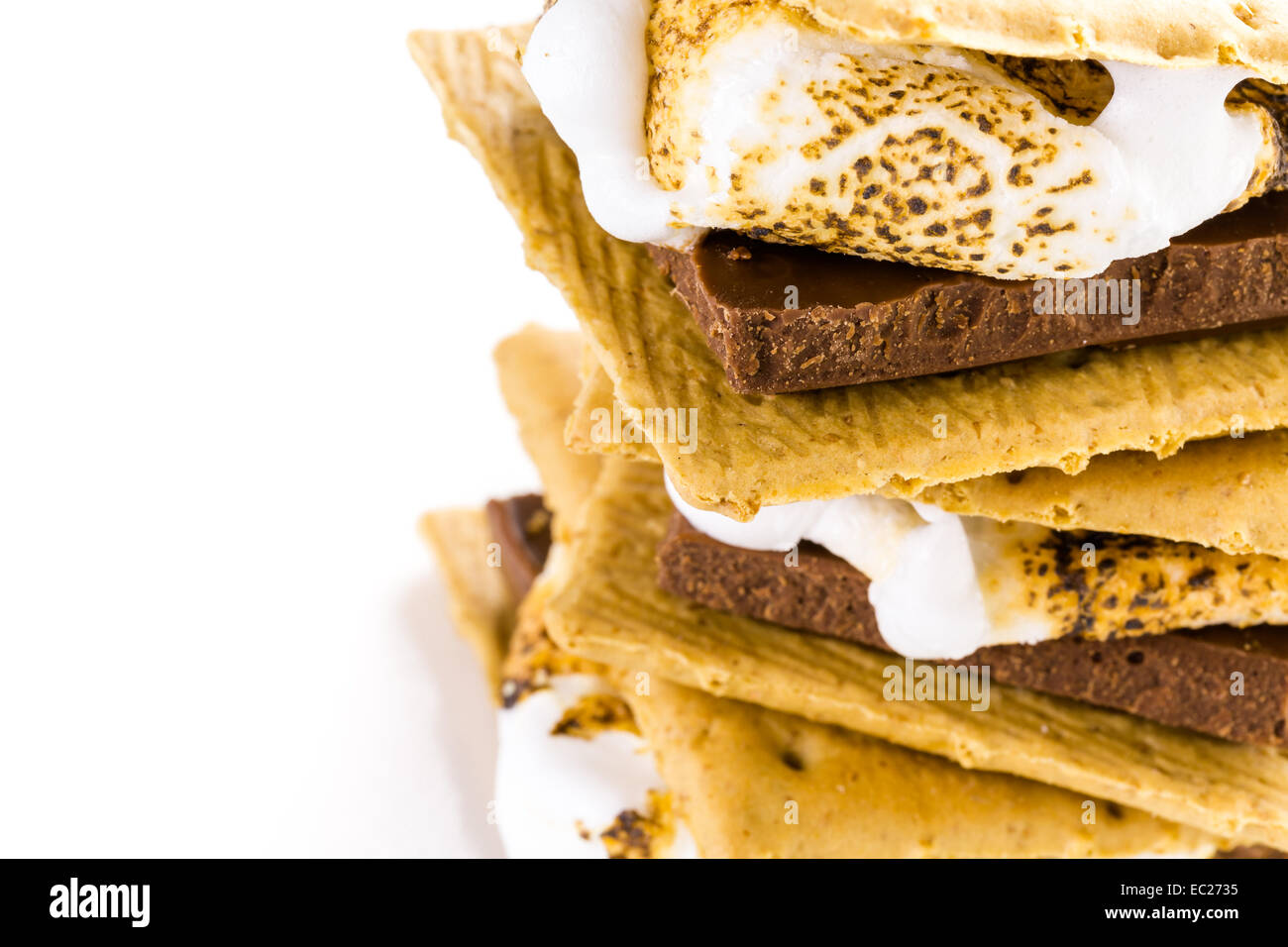 Freshly toasted smores with large white marshmallows Stock Photo - Alamy