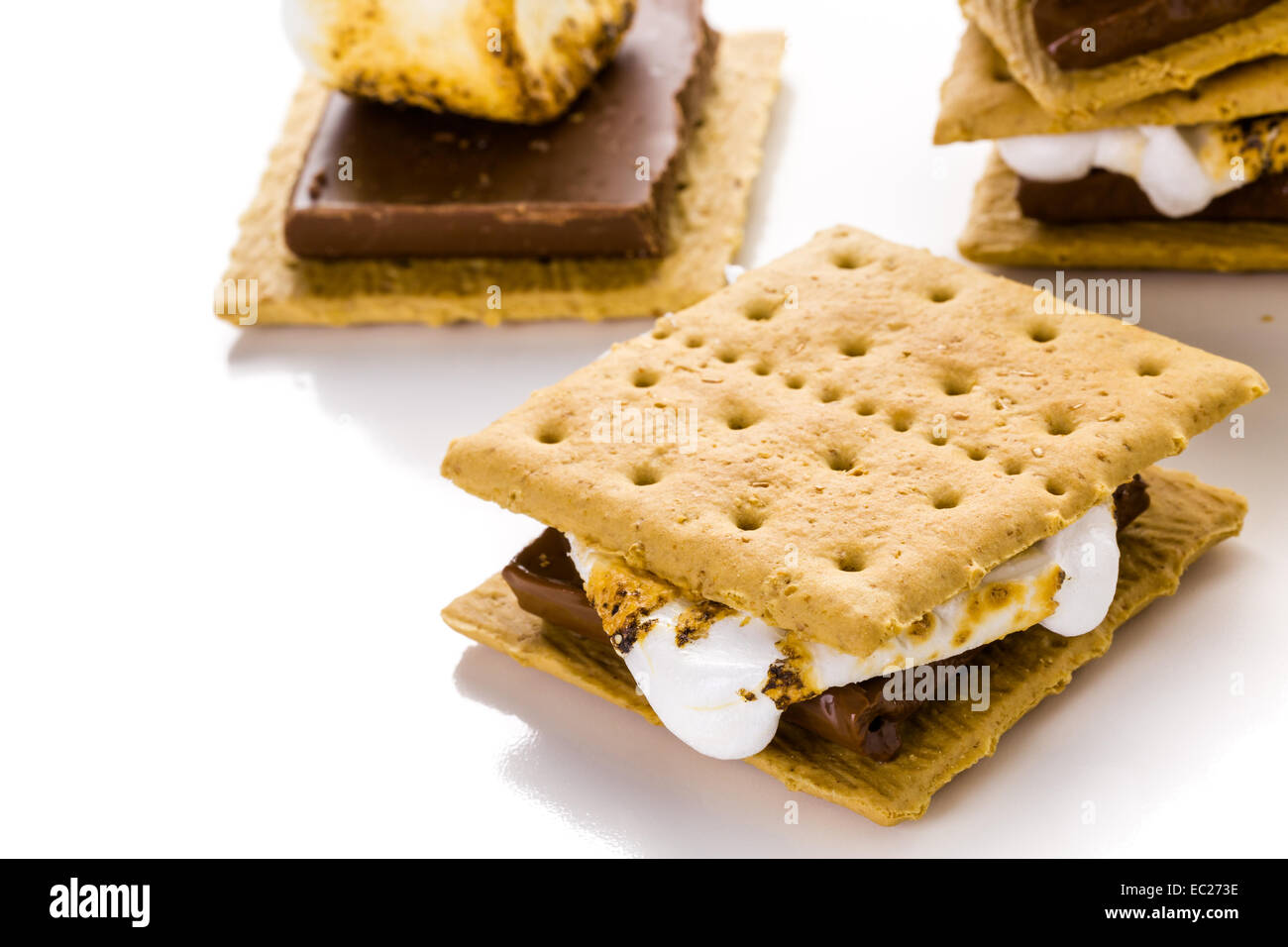 Freshly toasted smores with large white marshmallows Stock Photo - Alamy