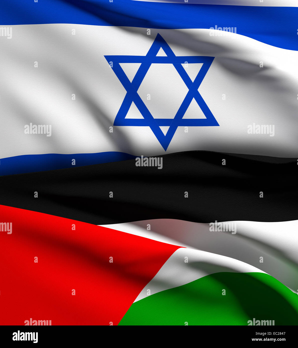 3d rendering of an israel and palestine flags Stock Photo - Alamy