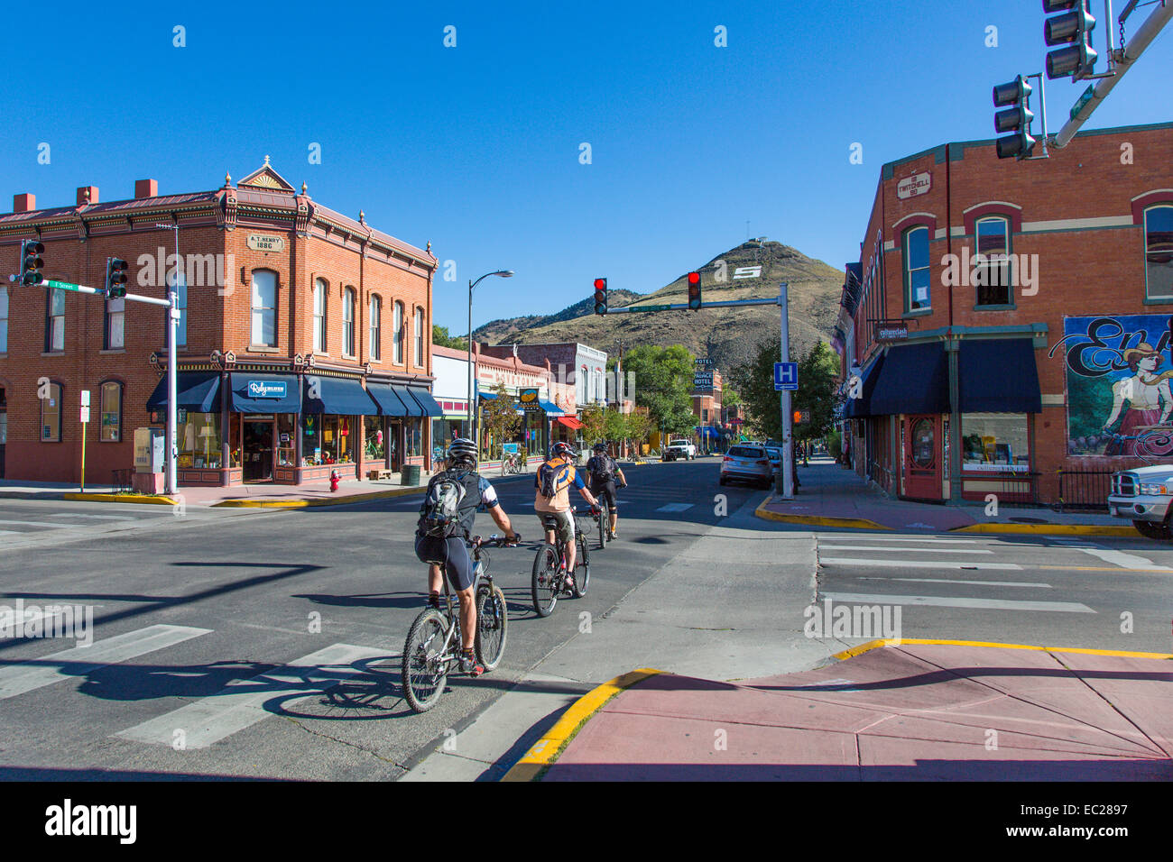 Downtown area of historic old city of Salida in the Rocky Mountains in ...