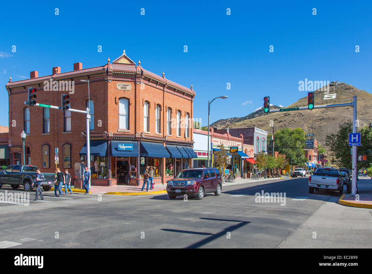 Downtown area of historic old city of Salida in the Rocky Mountains in ...