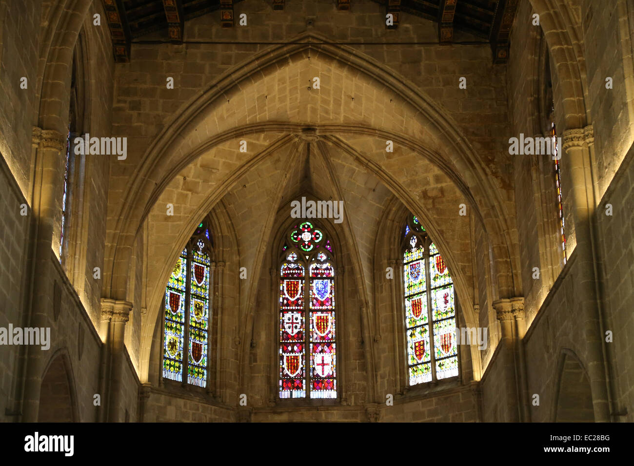 Spain. Barcelona. The Palatine Chapel of St. Agatha (1302). Built under ...