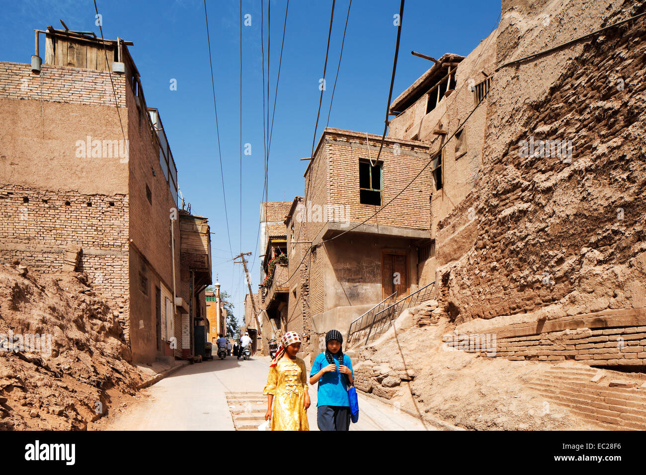 The ancient city of Kashgar, China is a home to Uyghur Tribe Stock ...