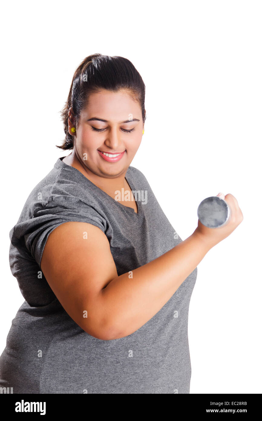 indian Obese Lady Work Out Stock Photo - Alamy