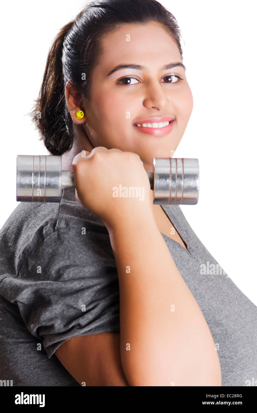 Indian woman exercising dumbbell hi-res stock photography and images ...