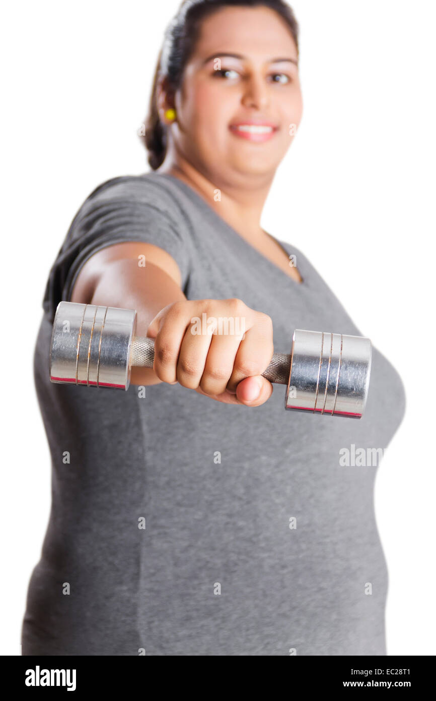indian Obese Lady Work Out Stock Photo - Alamy