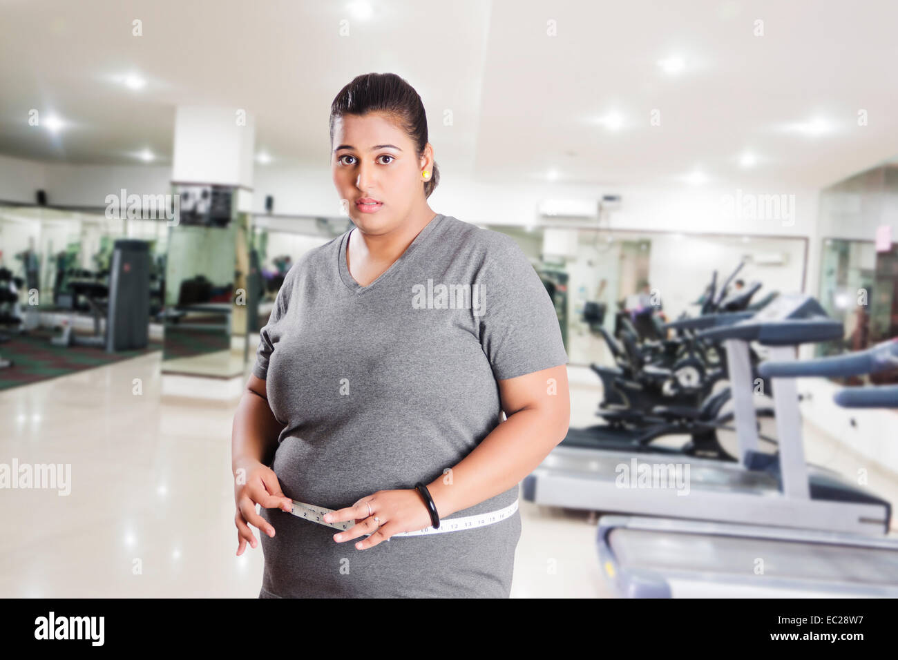 indian Obese Lady Weight Loss problem Stock Photo - Alamy