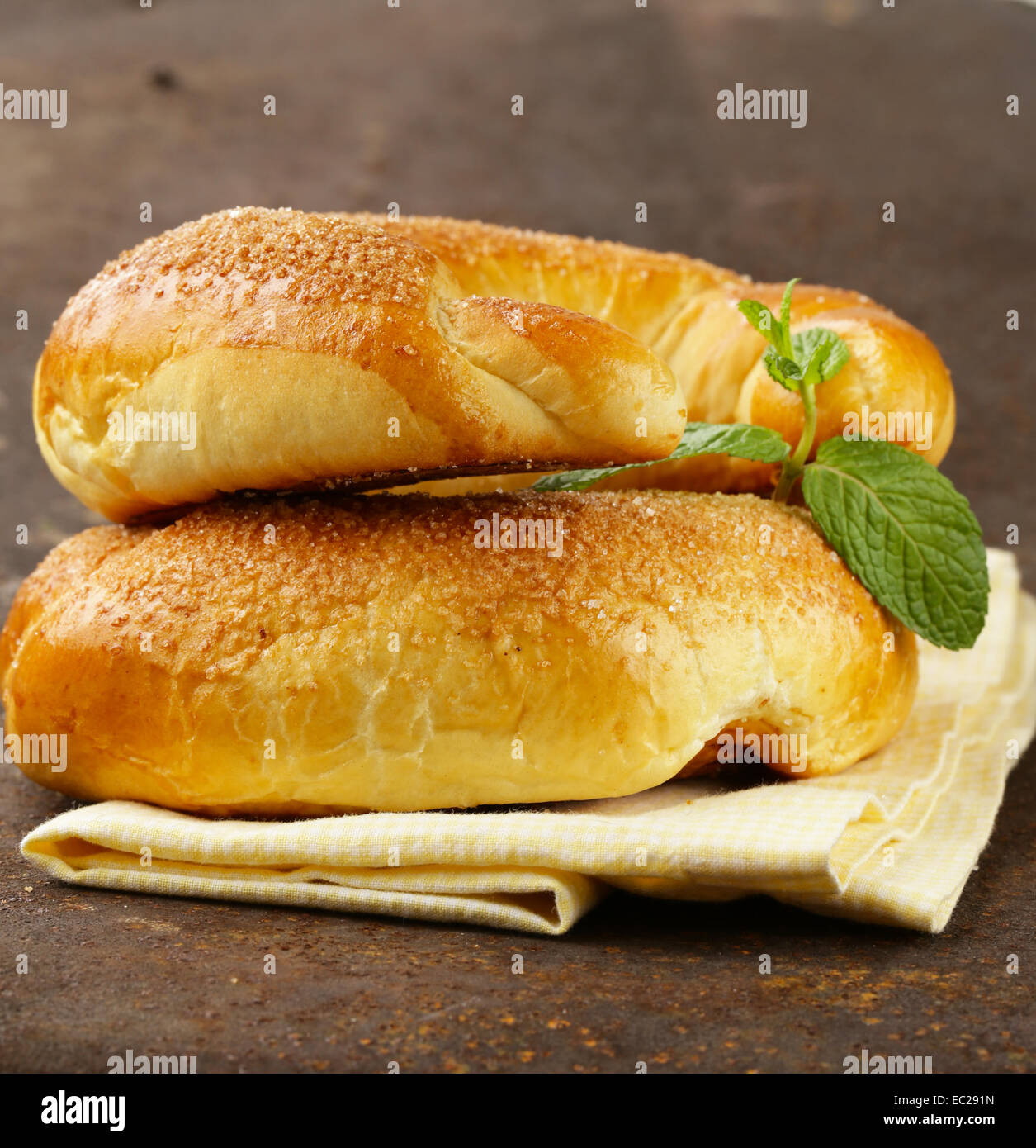 homemade pastries, sweet buns rolls with sugar Stock Photo - Alamy