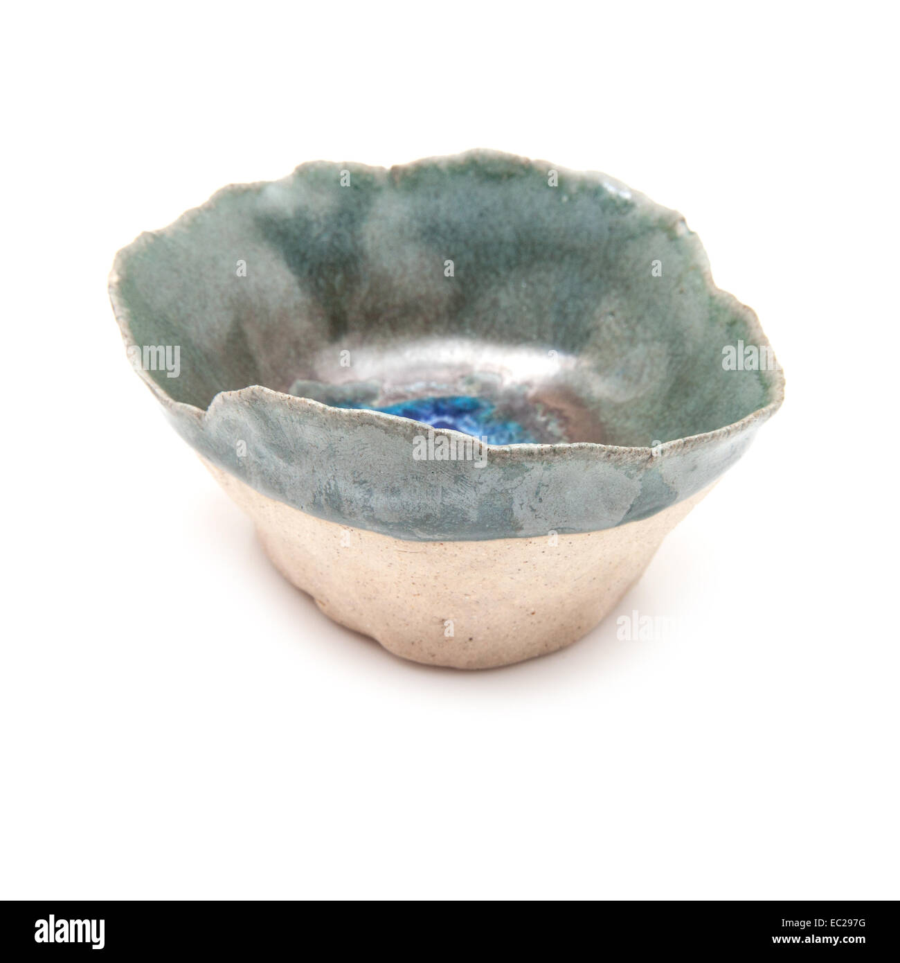 Handmade ceramic pinch pot isolated on a white studio background Stock ...