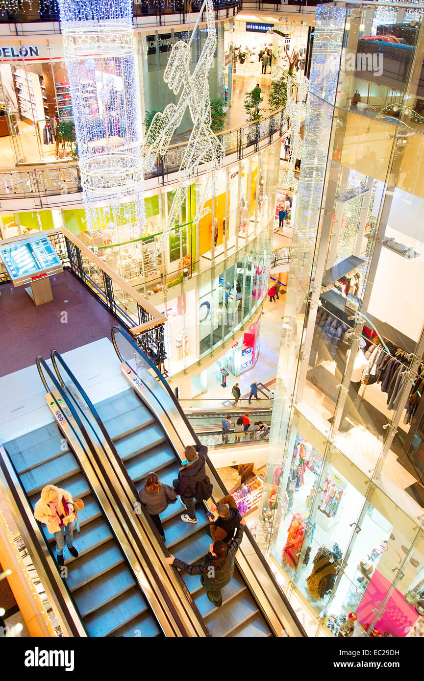 Palladium shopping mall with Christmas decorations. Palladium is a ...