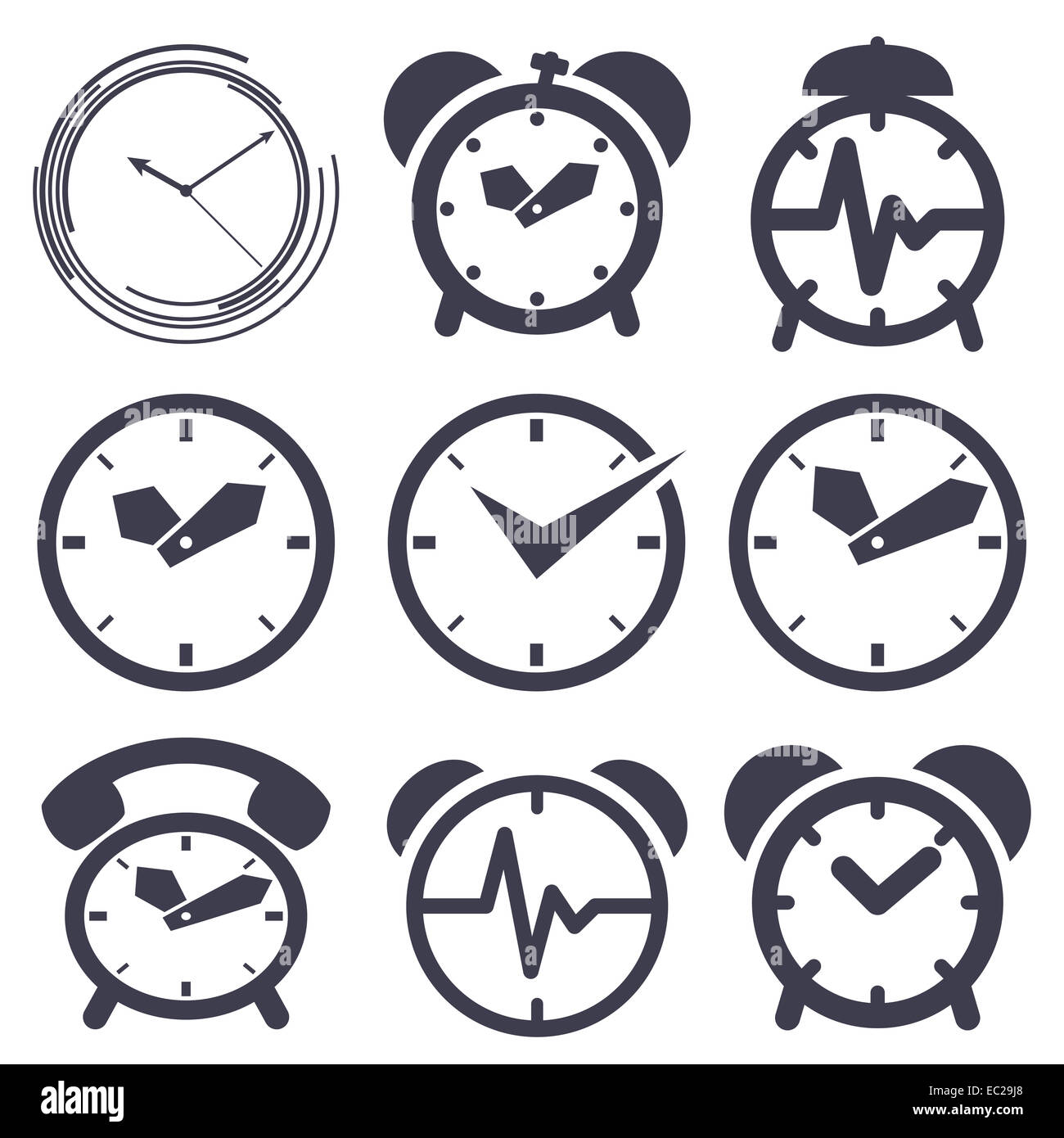 Alarm clock on blackboard Cut Out Stock Images & Pictures - Alamy