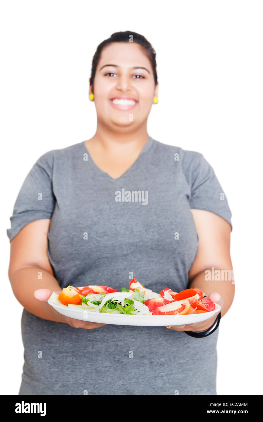 indian Obese Lady Dieting fat Control Stock Photo - Alamy