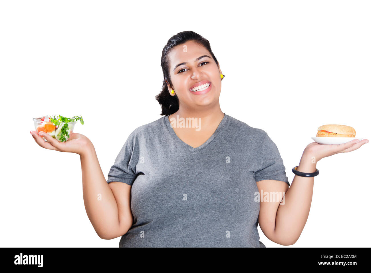 indian Obese Lady Dieting fat Control Stock Photo - Alamy
