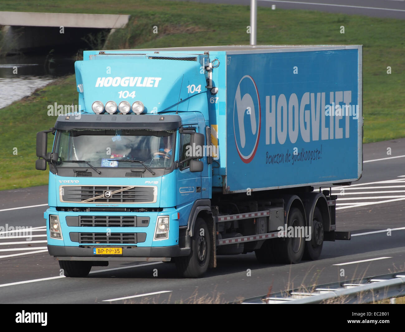 The Volvo FM12, a heavy-duty truck, is seen in Hoogvliet, Netherlands ...