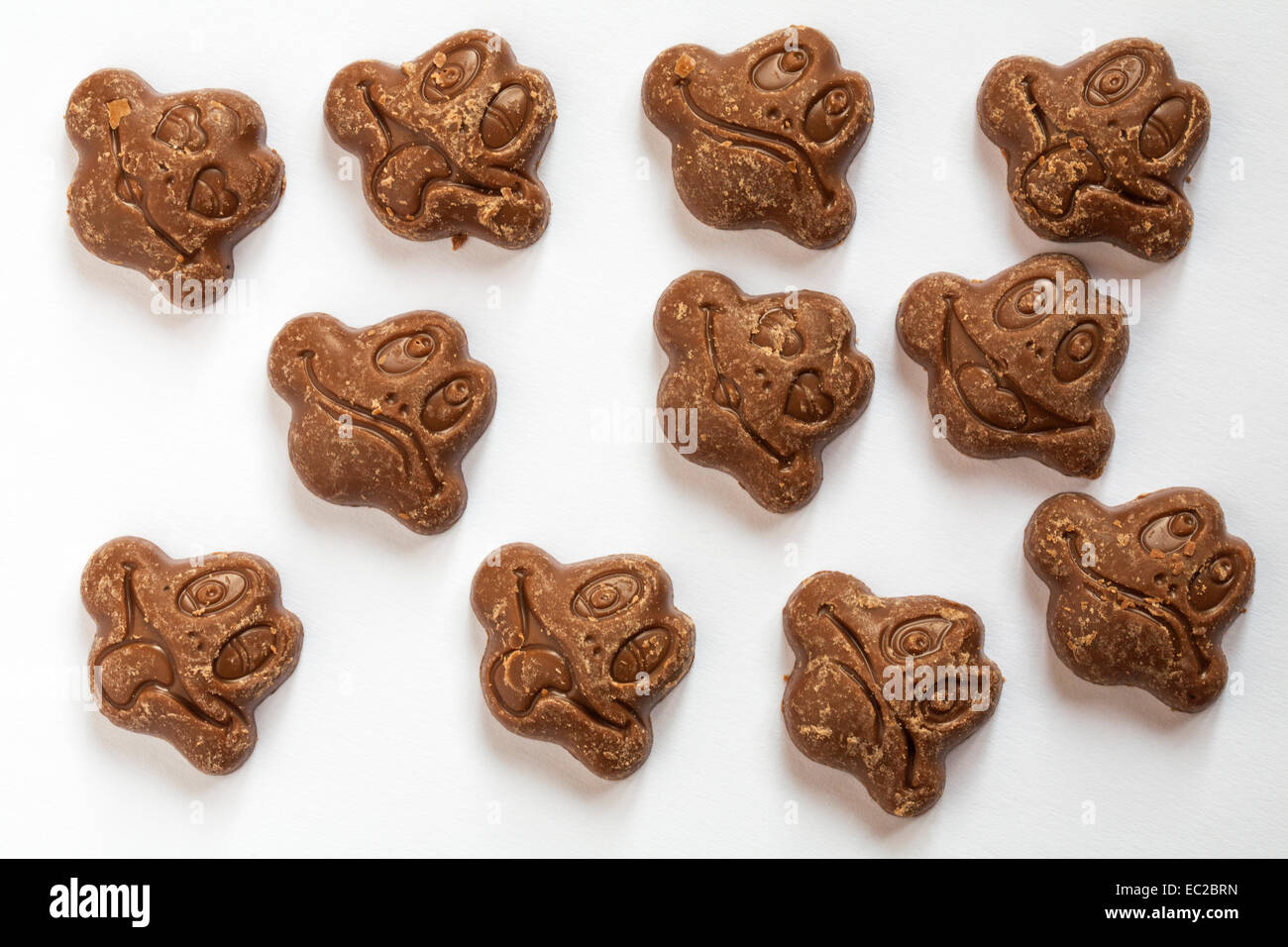 Cadbury Dairy Milk Freddo Faces chocolates isolated on white background ...