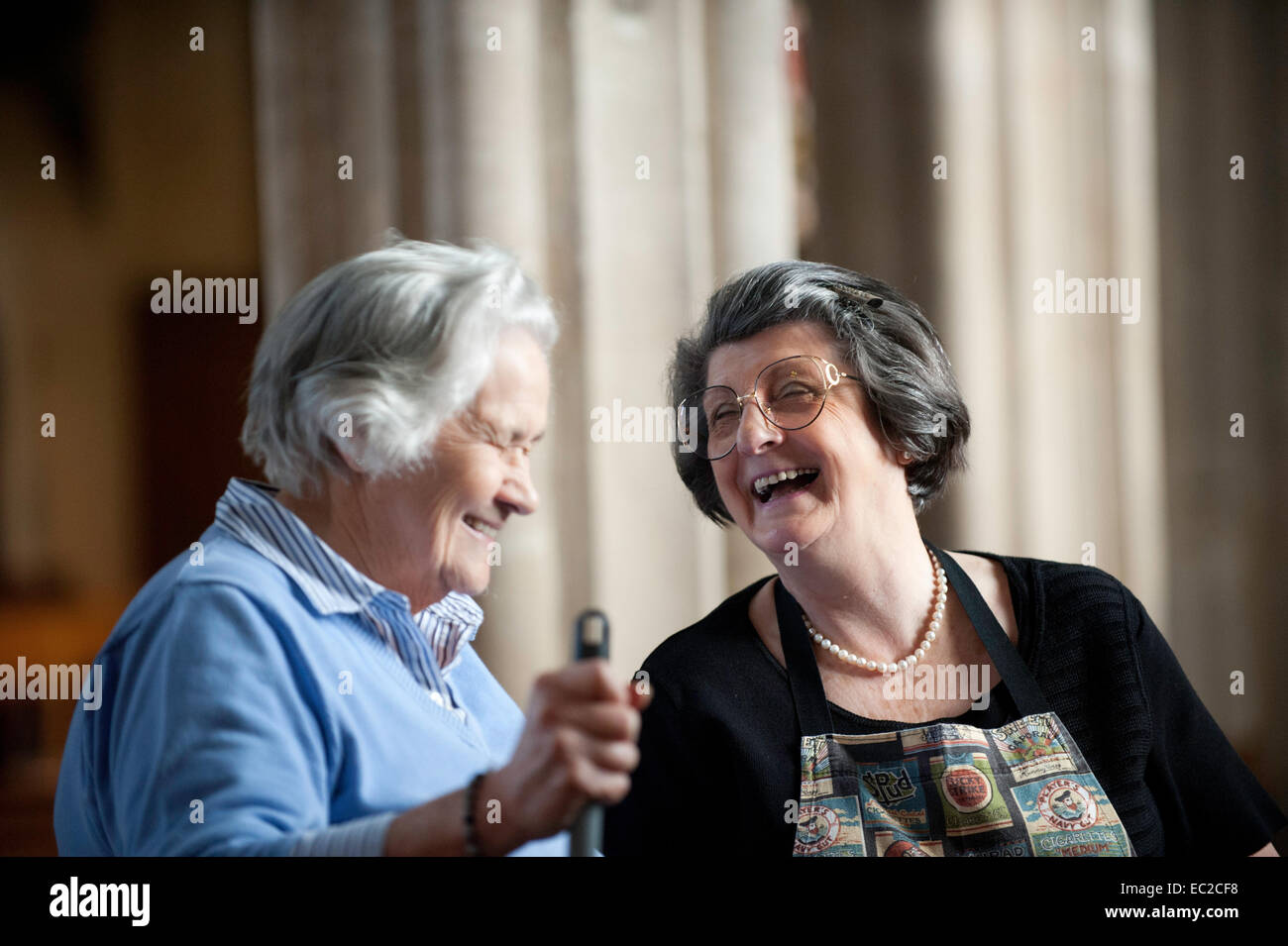 Elderly women chatting over a cup of tea Stock Photo - Alamy