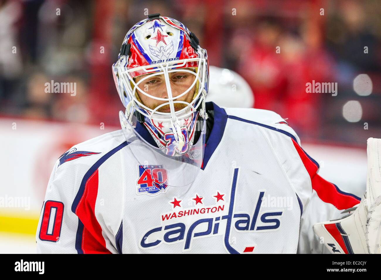 Raleigh, North Carolina, USA. 4th Dec, 2014. Washington Capitals goalie ...