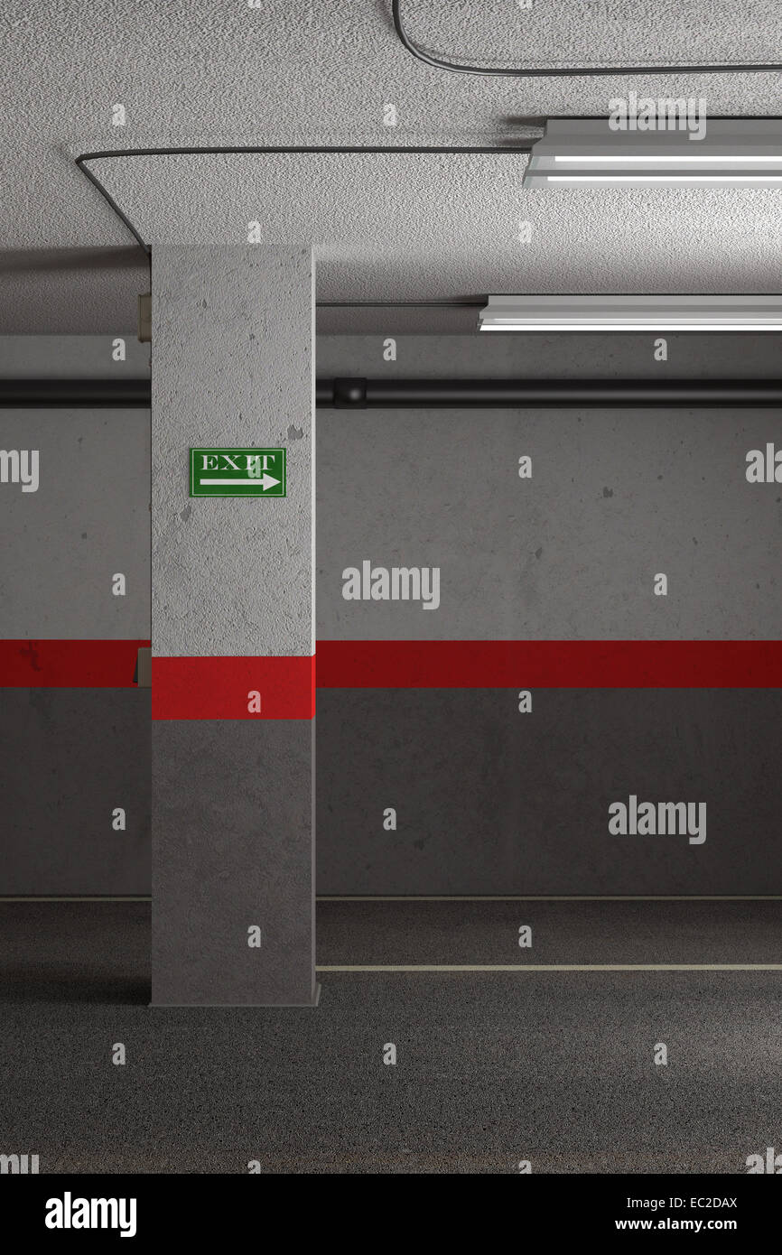 3D rendering of a garage exit door Stock Photo - Alamy