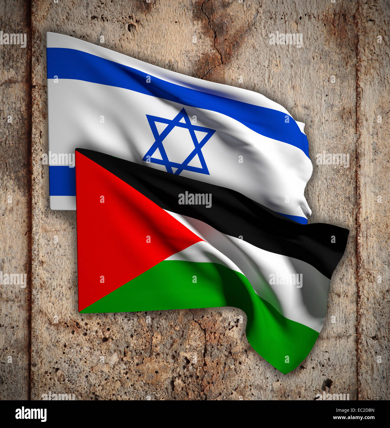 3d rendering of an israel and palestine flags Stock Photo - Alamy