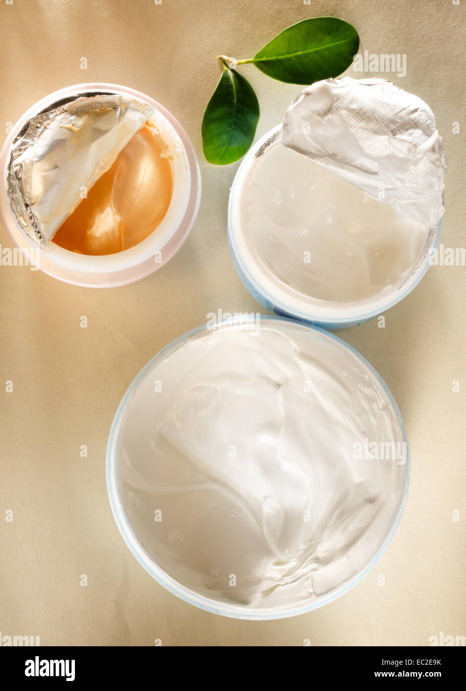 Three jar of face cream for spa treatment Stock Photo - Alamy