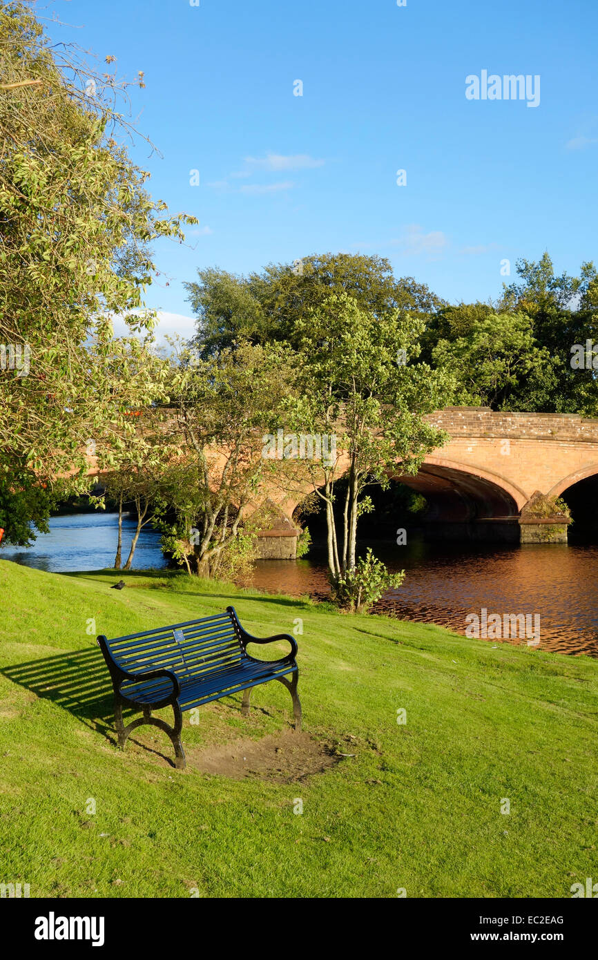 Red Bridge Over The River Teith, The Meadows, Callander, Trossachs ...