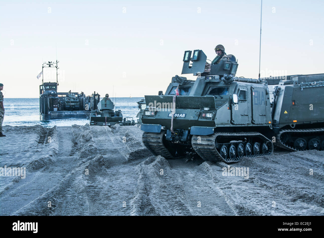 Gibraltar. 8th December, 2014. Pictured heavy vehicles, tanks and ...