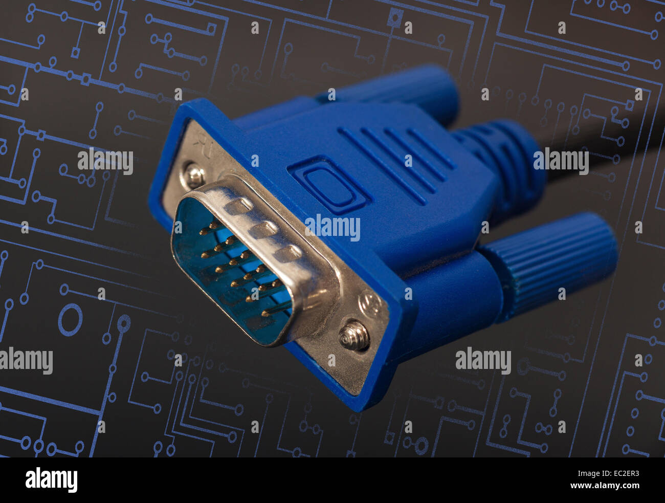 VGA connector on black background Stock Photo - Alamy