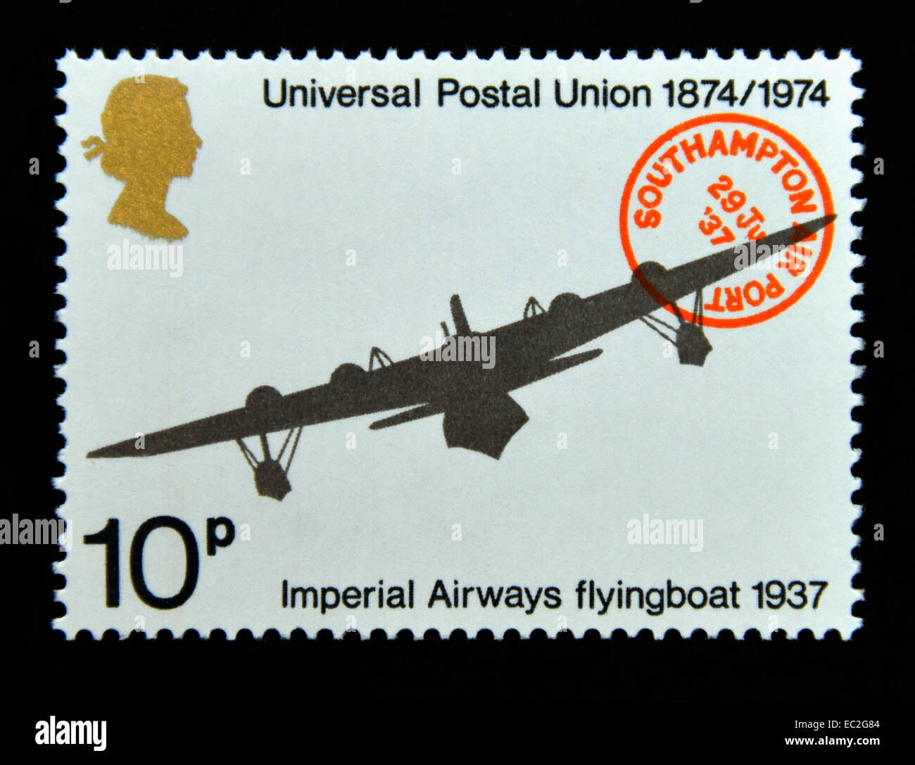 Postage stamp. Great Britain. Queen Elizabeth II. 1974.Centenary of ...