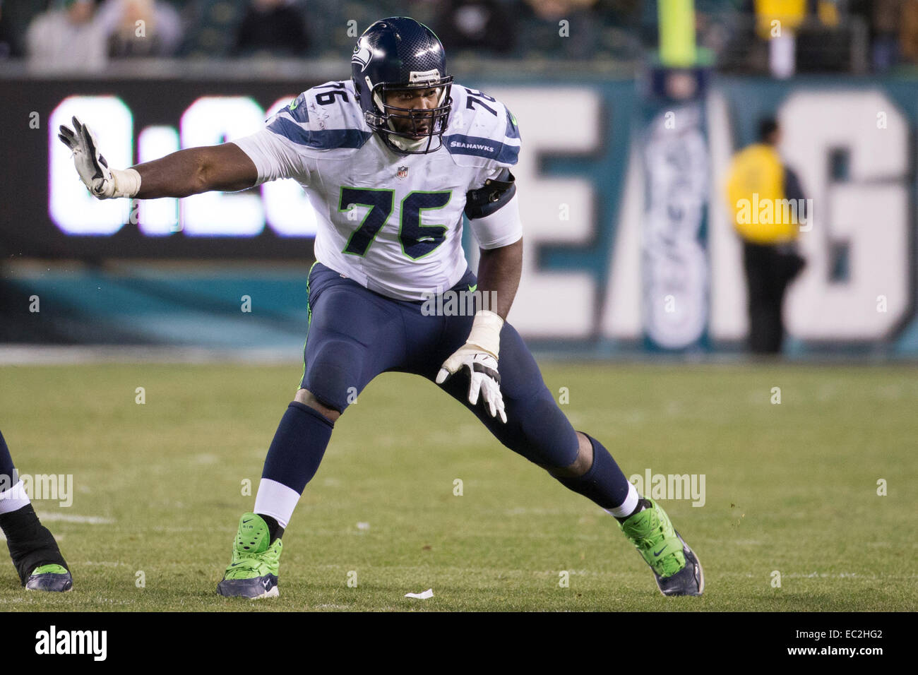 December 7, 2014: Seattle Seahawks tackle Russell Okung (76) in action ...