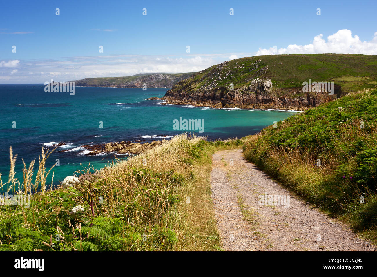 Portheras Cove in summer Cornwall Uk Stock Photo - Alamy