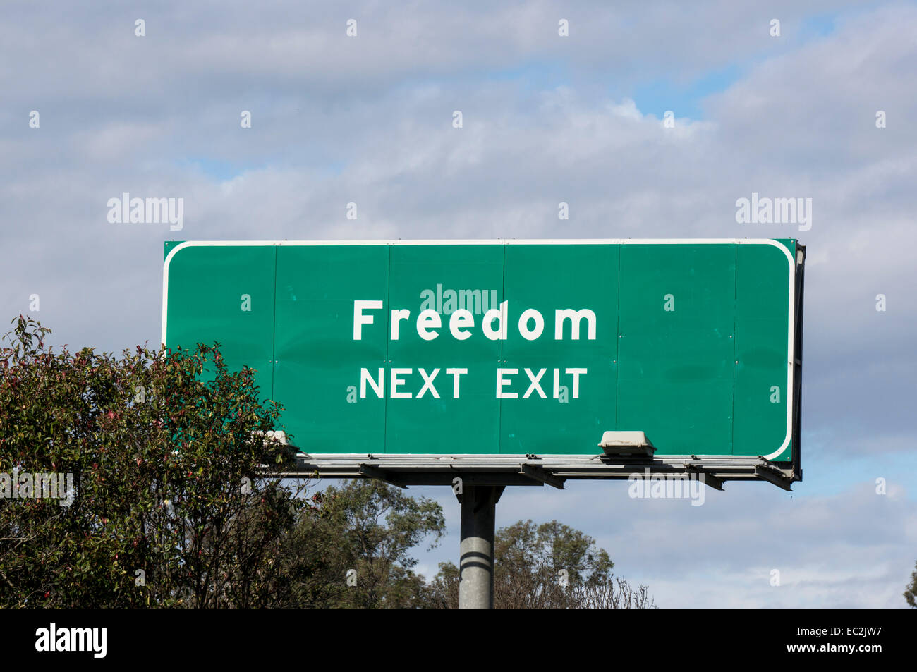 Freedom Next Exit Sign Stock Photo - Alamy