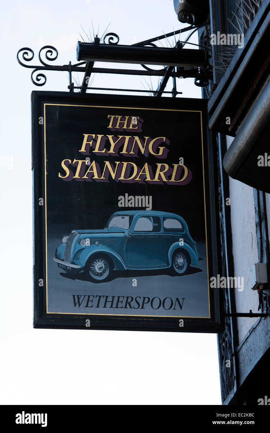 The Flying Standard pub sign, Coventry, UK Stock Photo - Alamy