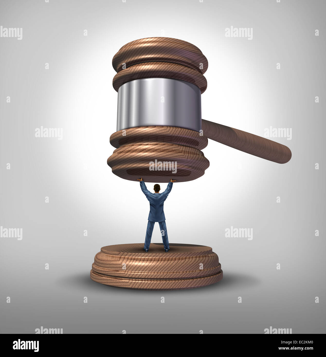 Legal protection and law advice concept as an attorney blocking a gavel ...