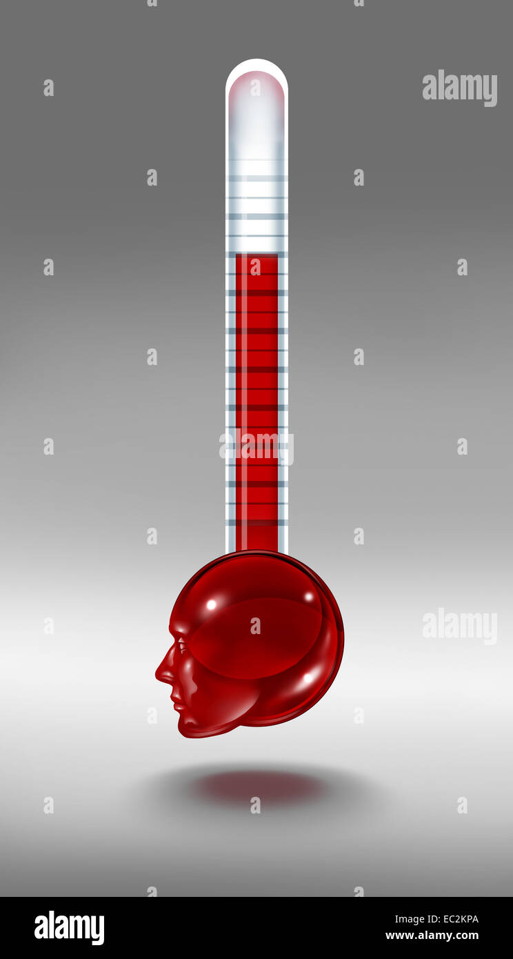 Human fever temperature medical and health care concept as a mercury ...