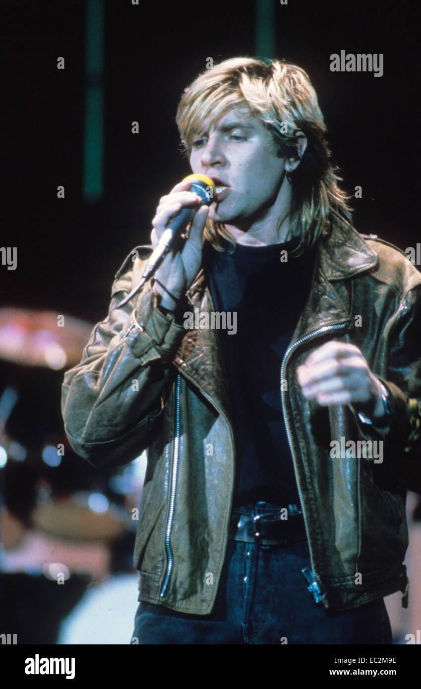 DURAN DURAN UK pop group with Simon Le Bon in 1985 Stock Photo - Alamy