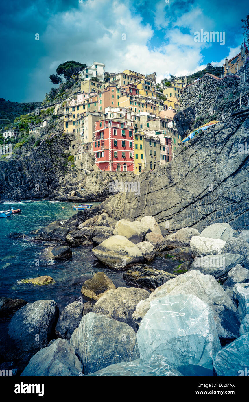 Italian Riviera Town Stock Photo - Alamy
