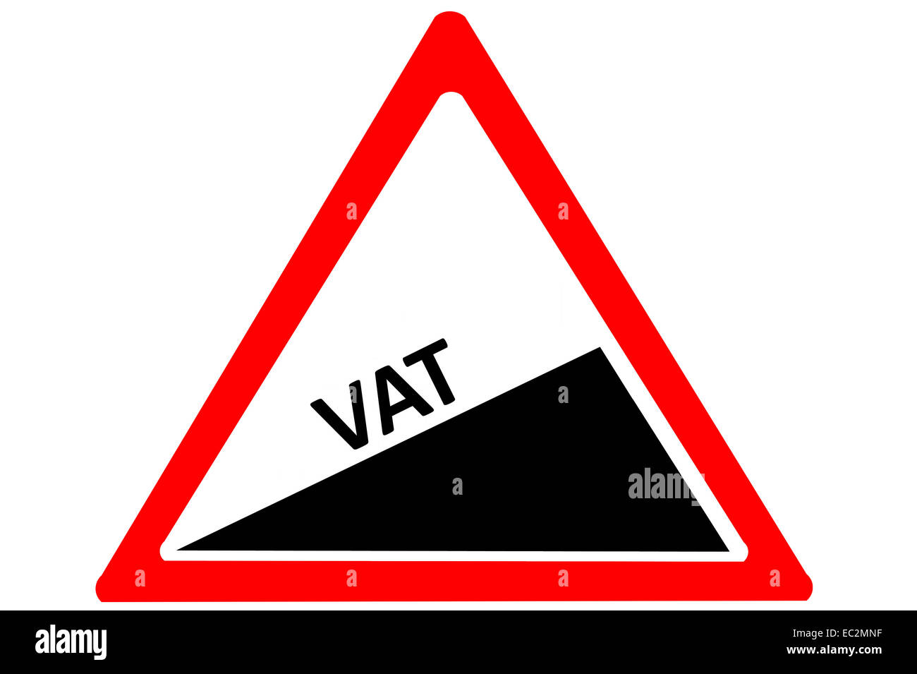 Rising VAT sign isolated on pure white background Stock Photo - Alamy