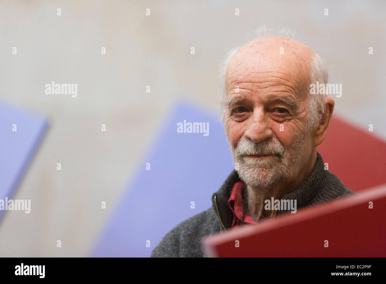 London, UK. 8 December 2014. Artist Philip King poses with his ...