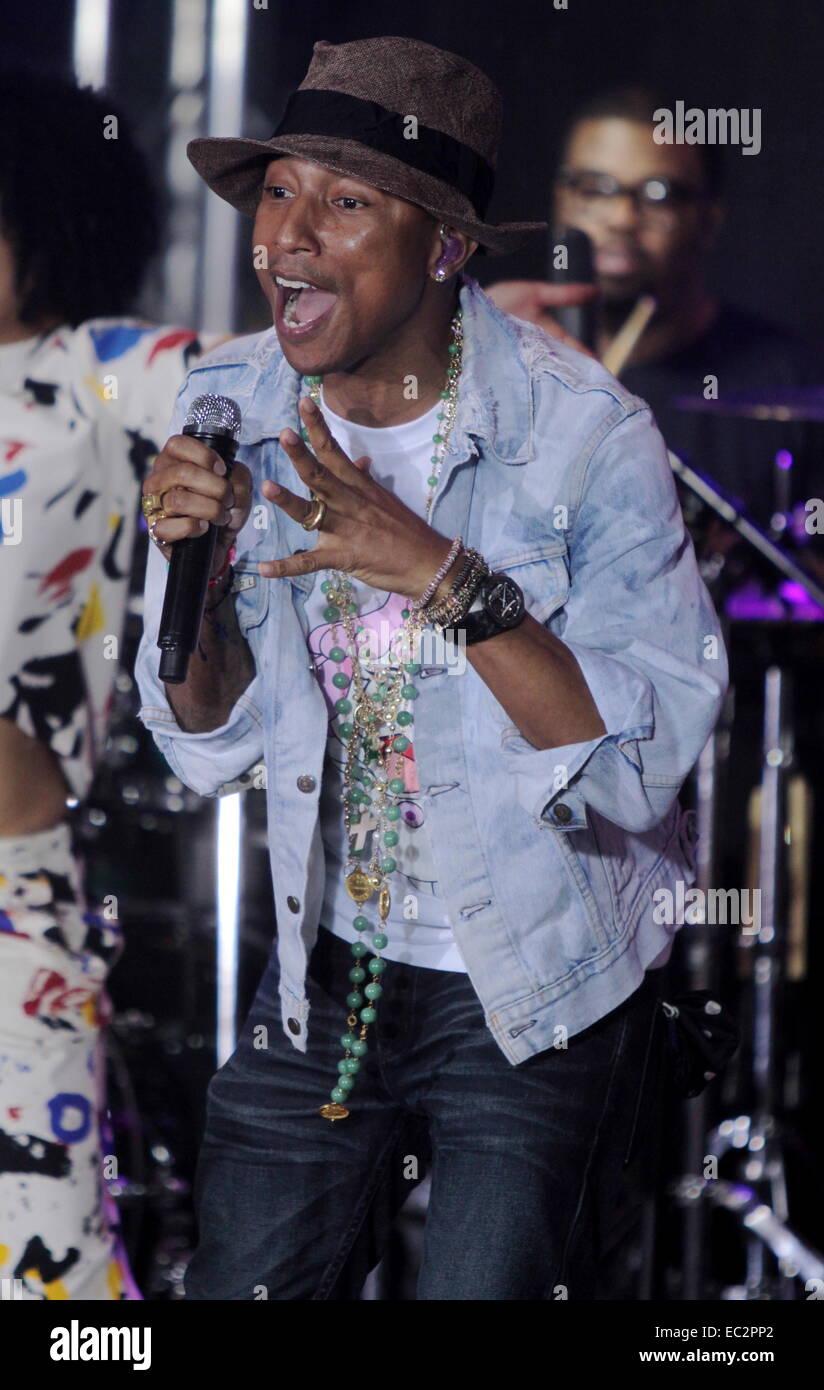 Pharrell Williams performs live on "The Today Show". Pharrell has been ...